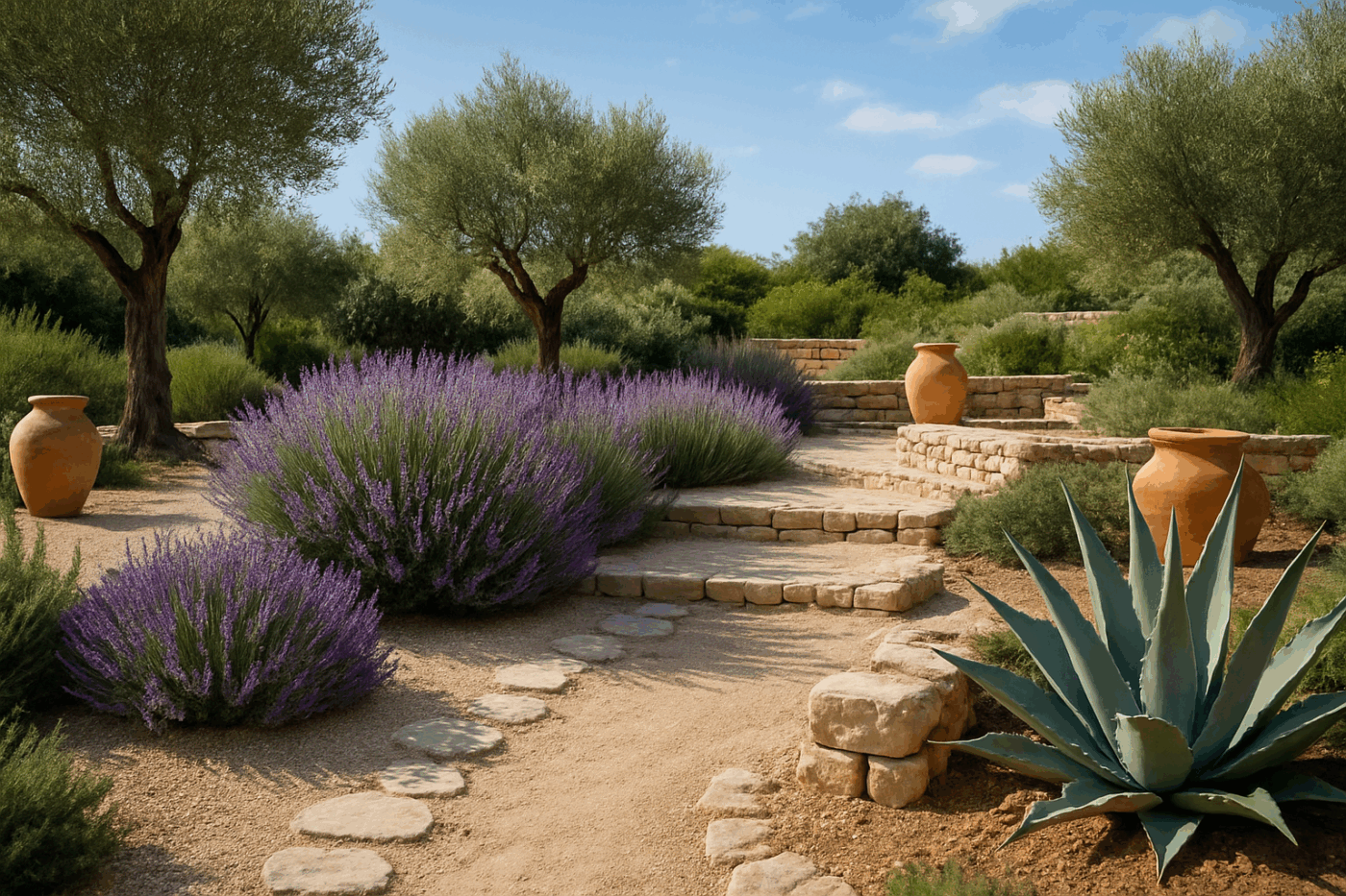 Comment aménager un jardin de style méditerranéen avec des pierres et ...