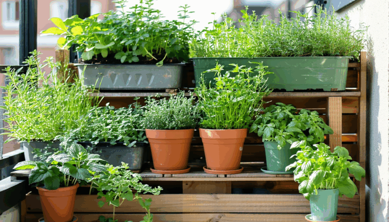 Concevoir un potager aromatique en pots pour un balcon ensoleillé ...